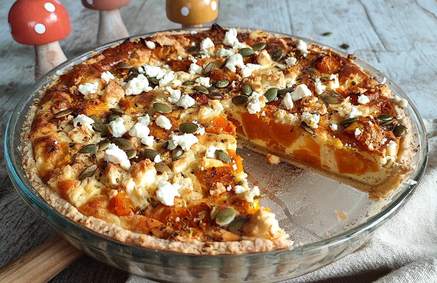 Quiche butternut rôtie féta - La tambouille de Bouille